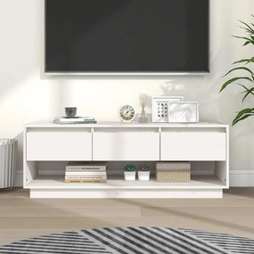 vidaXL TV skříňka 110,5 x 34 x 40 cm masivní borové dřevo [813848] Barva: Bílá