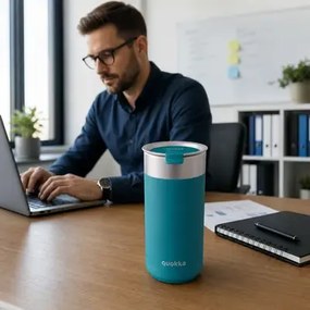 Quokka Boost 400ml tyrkysová / Termohrnek se sítkem / nerezová ocel