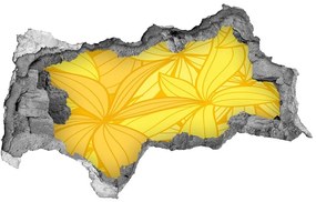 Wallmuralia Nálepka 3D díra na zeď Žluté květiny pozadí 95x73 cm