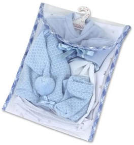 Llorens Obleček pro panenku miminko New born velikosti 35-36 cm 5dílný modrý