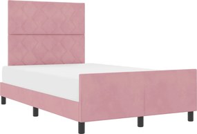 Postel s boxspringem s čelo Růžová 120 x 190 cm samet 3344998