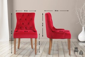 Jídelní židle Aberdeen samet světlý antik – červená