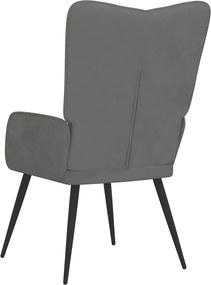 Relaxační křeslo tmavě šedé samet 327678