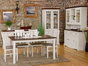 Bílý nábytek Dřevěná komoda Belluno Elegante 4.3, dekor bílá | ořech, masiv, borovice