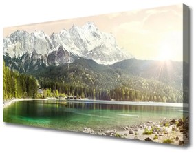 Obraz na plátně Hory Les Jezero Krajina 140x70 cm
