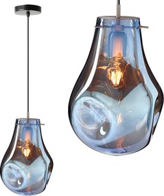 Toolight Rea, Skleněné závěsné stropní svítidlo APP327-1CP BLUE, OSW-00422