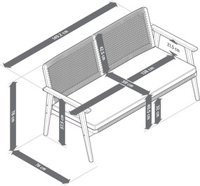 Tchibo - Zahradní lavička - barva: šedá