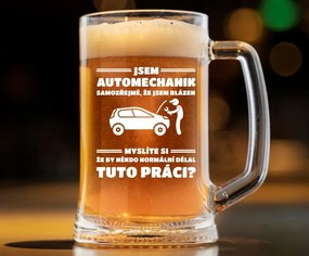 Dekorant Pivní půllitr pro automechanika JSEM BLÁZEN