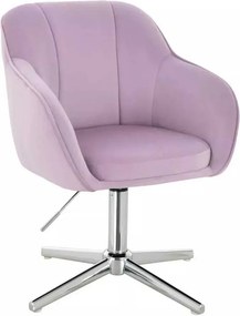 LuxuryForm DESIGN Otočná židle AVOLA VELUR na stříbrném kříži - levandule