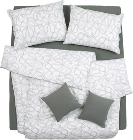SCANquilt povlečení EXCLUSIVE TENCEL PLUS stuhy bílošedá 140 x 200/70 x 90 cm