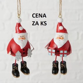 Vánoční ozdoba na zavěšení Santa, výška 10cm, 2 druhy (cena za ks)
