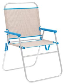 Skládací židle Marbueno, Modrá/Béžová 52 x 80 x 56 cm