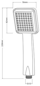 Aqualine ruční sprcha 1 funkce 8 x 8 cm plast chrom SC067