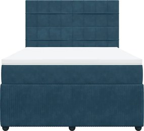Box spring postel s matrací tmavě modrá 140x200 cm samet 3292362