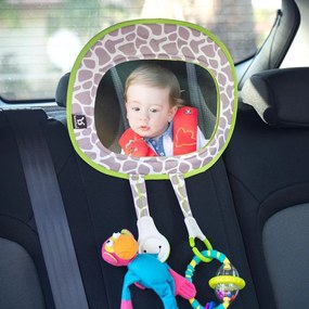 BENBAT Zrcadlo dětské do auta s praktickými úchyty na hračky žirafka 0 m+