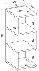 ADRK Designový regál na knihy MORI G 42, šedá