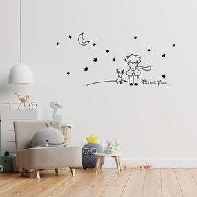 PIPPER | Samolepka na zeď "Malý Princ - černá" 96x42 cm