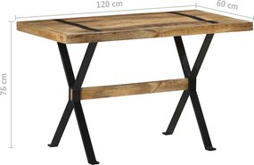 Jídelní stůl 120 x 60 x 76 cm hrubé mangovníkové dřevo 321604