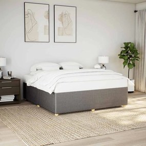 Rám postele bez matrace taupe 200 x 200 cm textil 3284967