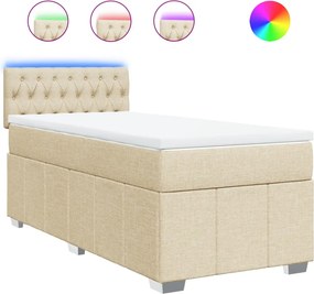 Box spring postel s matrací krémová 100 x 200 cm textil 3289291