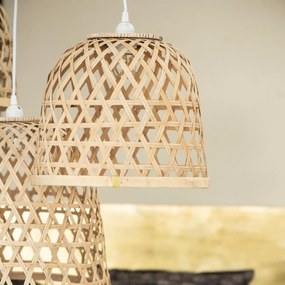 IB LAURSEN Stropní lampa Bamboo Shade, přírodní barva, dřevo