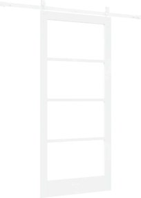 Posuvné dveře 93 x 202 cm Masivní borové dřevo a sklo Bílá 3332372
