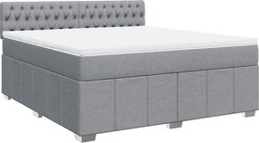 Box spring postel s matrací světle šedá 180 x 200 cm textil 3287154