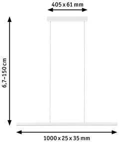 Paulmann 79887 Lento, Zigbee bílé lineární závěsné svítidlo se svícením nahoru-dolu, 3x13,5W LED tunnable white, stmívatelné, délka 100cm