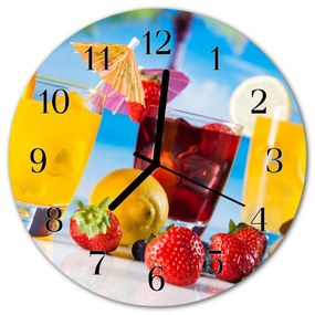 Nástenné skleněné hodiny koktejl
