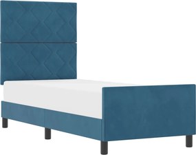 Postel s boxspringem s čelo Tmavě modrá 80 x 200 cm samet 3344973