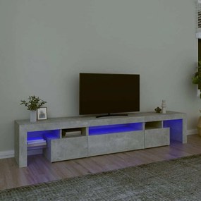 vidaXL TV skříňka s LED osvětlením 215x36,5x40 cm [3152794] Barva: Betonová šedá