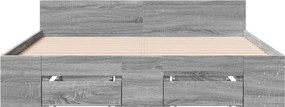 Rám postele se zásuvkami šedý sonoma 140 x 190 cm kompozit 3280767