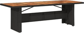 9dílný zahradní bistro set s poduškami černý polyratan 3277249