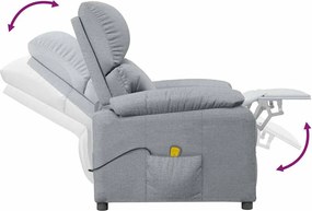 Masážní křeslo světle šedé textil 322456