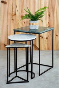 Odkládací stolky v sadě 3 ks s mramorovou deskou 40x40 cm Mandoli – Premier Housewares