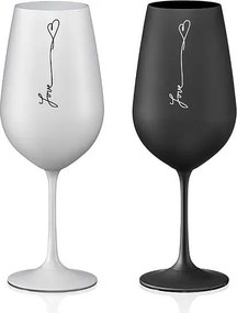Crystalex Sklenice Love Black and White 550 ml 2 ks