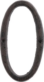 Hnědé nástěnné litinové číslo 0 - 7*1*14 cm