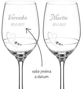 Dekorant Svatební sklenice na bílé víno Petit Heart s krystaly Swarovski 240 ml 2KS