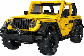 LEAN Toys Stavebnicové kostky – terénní auto Wrangler, žluté, 746 dílů
