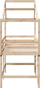 Patrová postel s žebříkem a střechou 80 x 200 cm borovice 3282072
