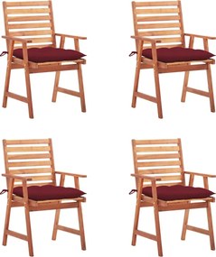 vidaXL Zahradní jídelní židle s poduškami 4 ks masivní akáciové dřevo [3078338] Barva: Modrá
