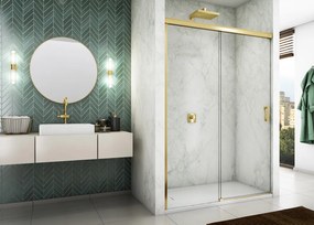 Sanswiss CADURA CAS2 posuvné sprchové dveře 180 cm Šířka: 1800 mm, Profil: Zlatá, Sklo: Hladké čiré