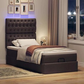 Osmanský rám postele s matrací tmavě šedá 90x190cm textil 3314054
