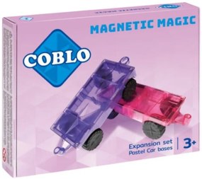 Coblo magnetická stavebnice podvozek pro auta - 2ks pastel