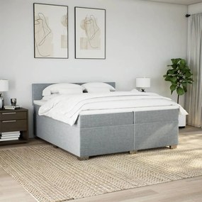 Box spring postel s matrací světle šedá 200 x 200 cm textil 3288288