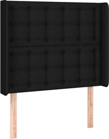 Box spring postel s matrací a LED černá 90x200 cm textil 3138607