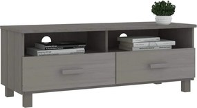 TV stolek HAMAR světle šedý 106 x 40 x 40 cm masivní borovice 340471