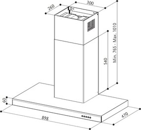 Digestoř komínová Faber ONYX-T X/V A90