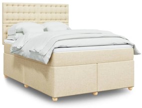 Box spring postel s matrací krémová 140x200 cm textil 3291322