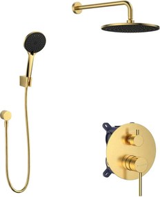 kielle Oudee I - Baterie pod omítku pro 2 spotřebiče, s příslušenstvím EcoSpare a s tělesem, brushed gold 20633SP26